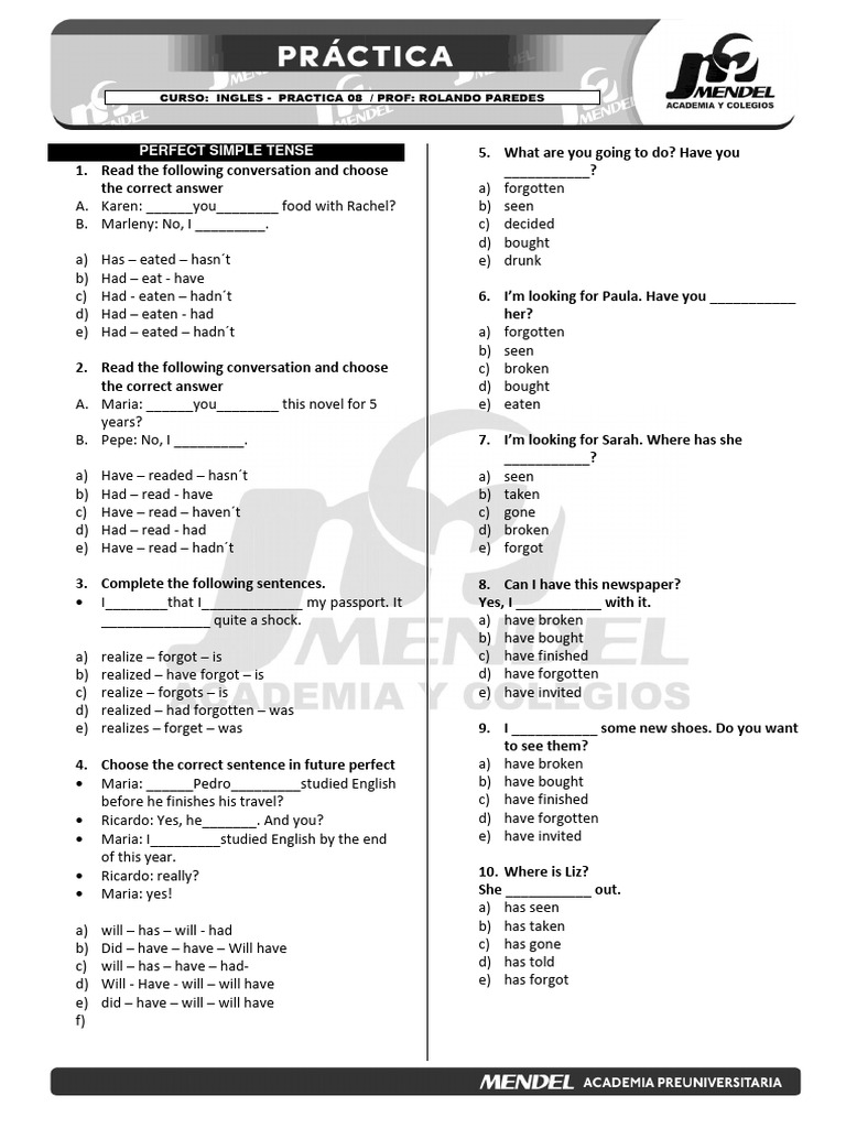 Practica 8 Prof. Rolando Paredes | PDF