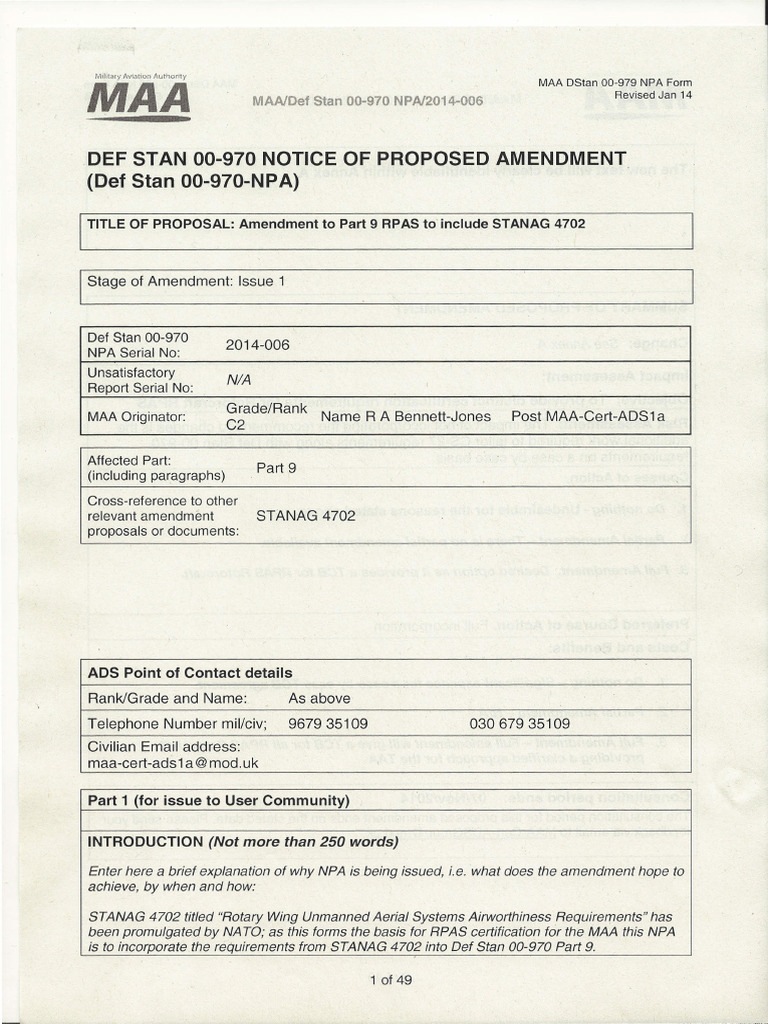 Def Stan 00-970-NPA 2014-006 | PDF