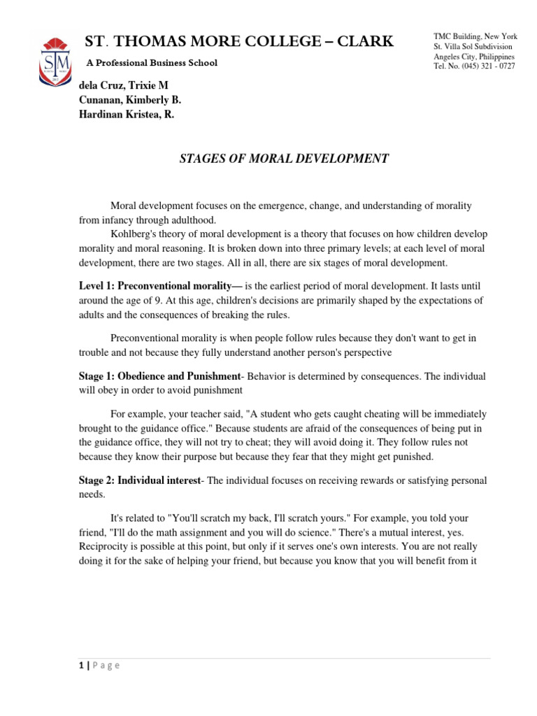 Stages of Moral Development | PDF | Science & Mathematics