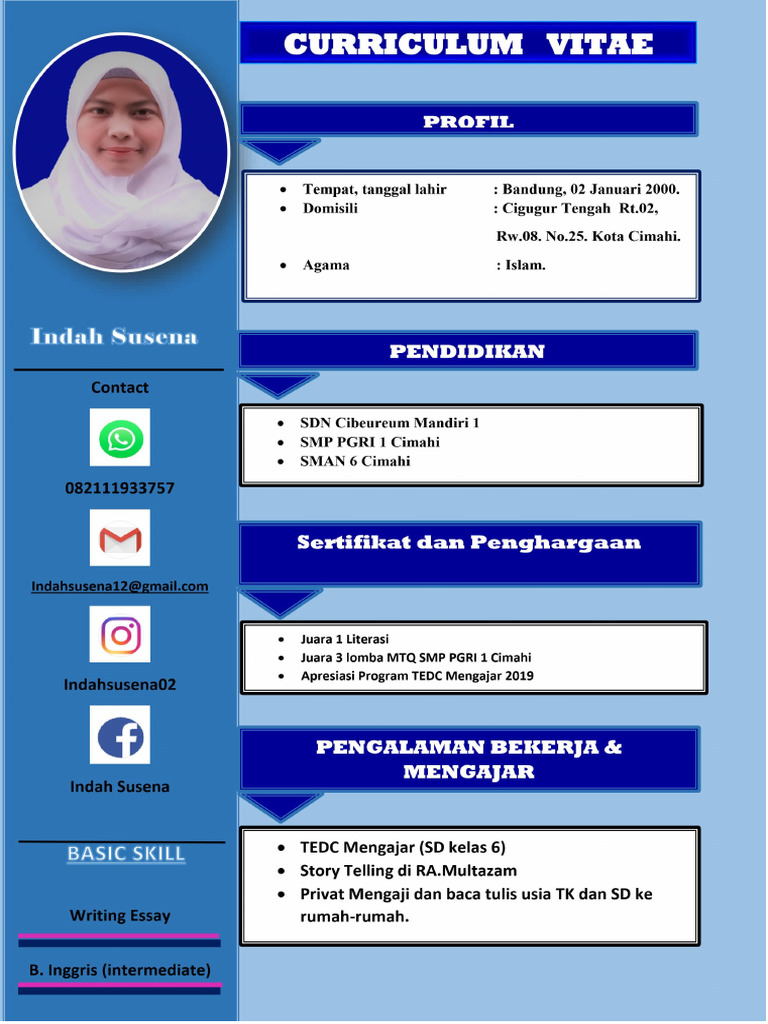 CV Superprof Indah Susena | PDF