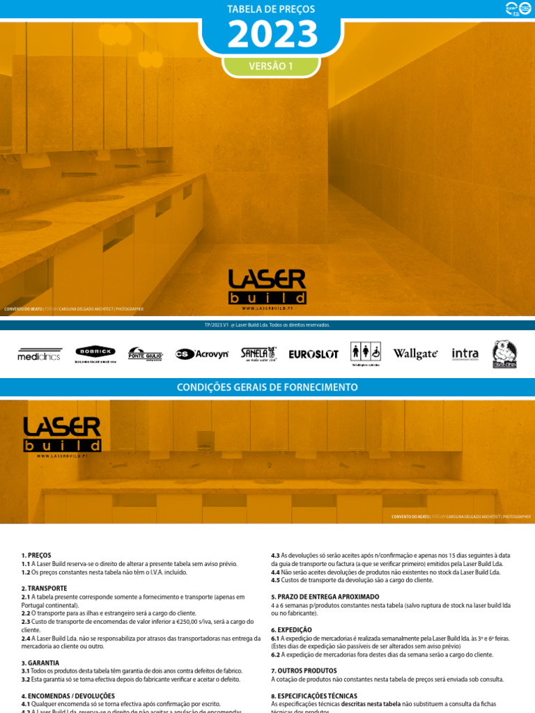 Tabela Precos Laser Build 2023-V1 | PDF