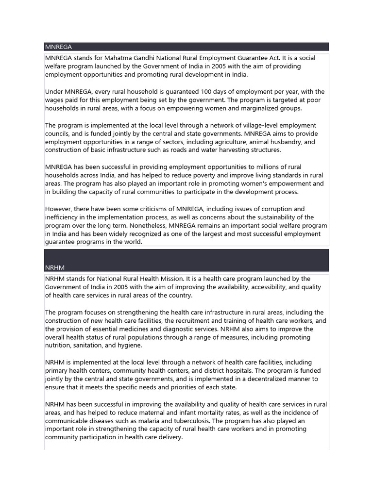 MNREGA | PDF | Agriculture | Sustainable Agriculture