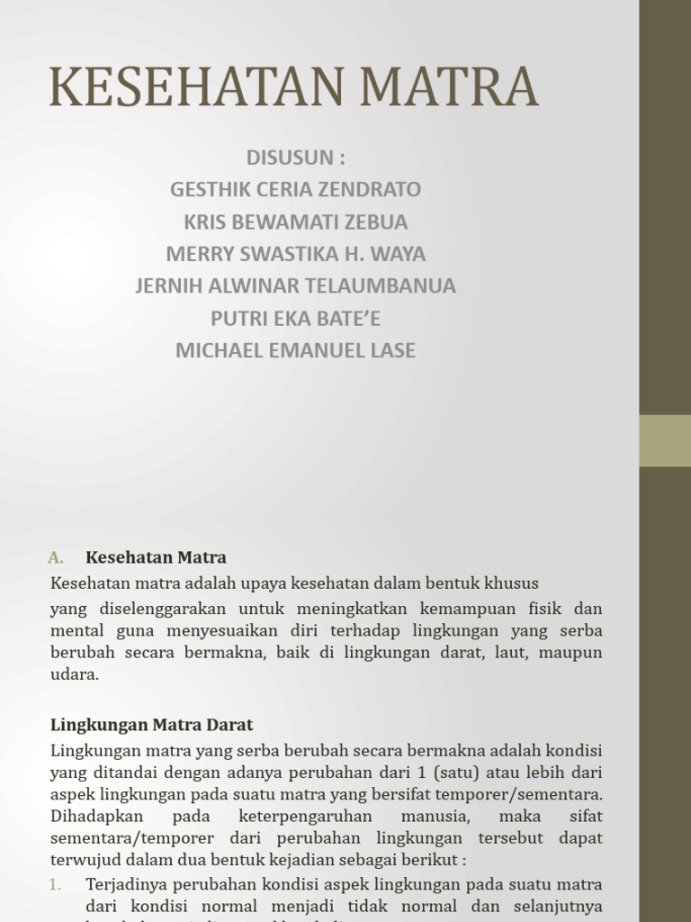 Kel 3 Kesehatan Matra | PDF