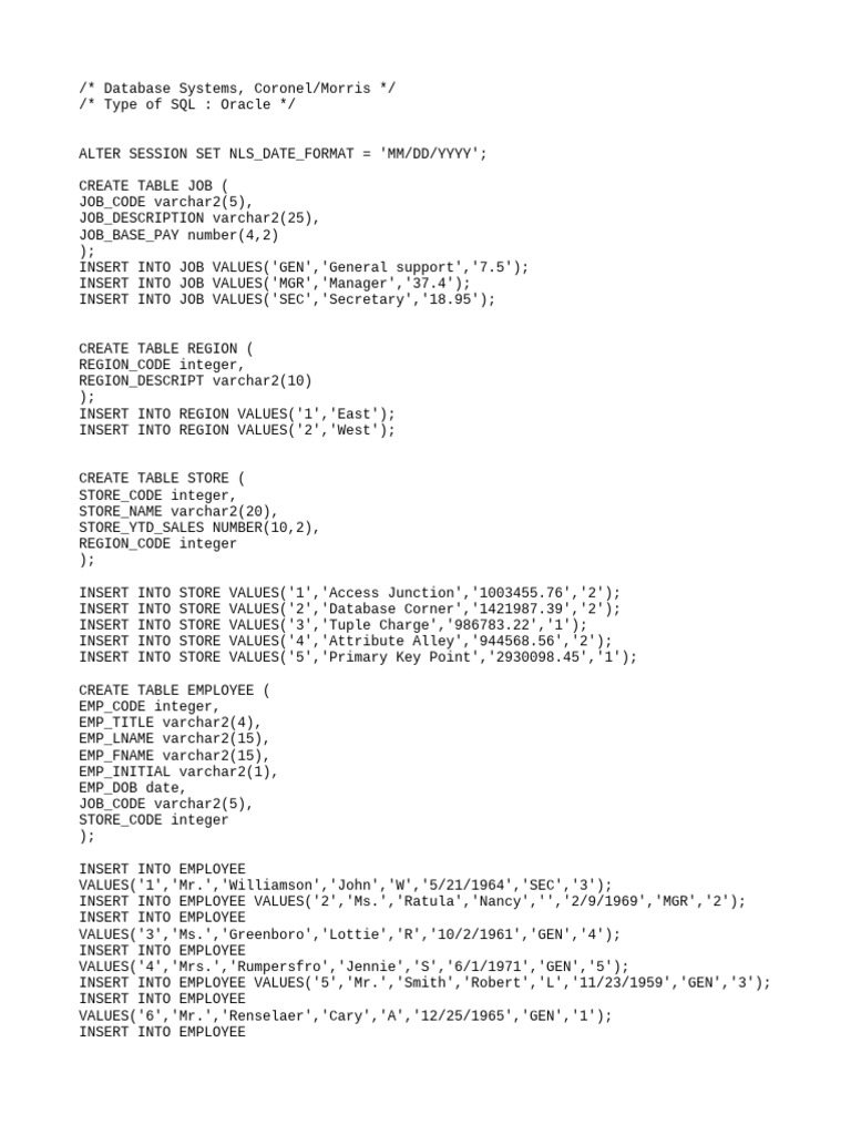 Ch02 Dealco ORA | PDF | Table (Database) | Computer Data
