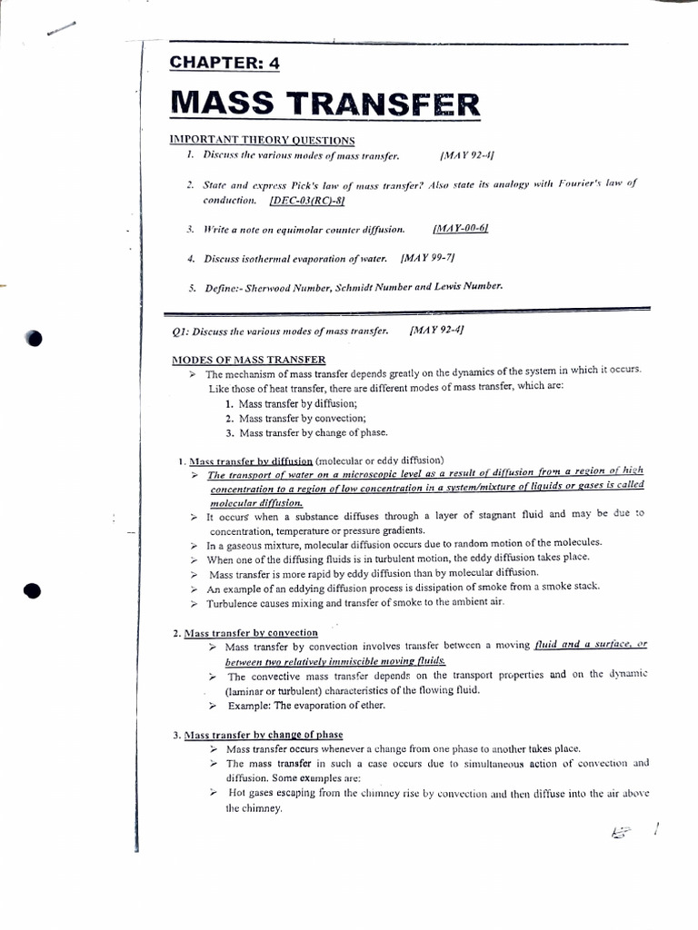 Mass Transfer | PDF