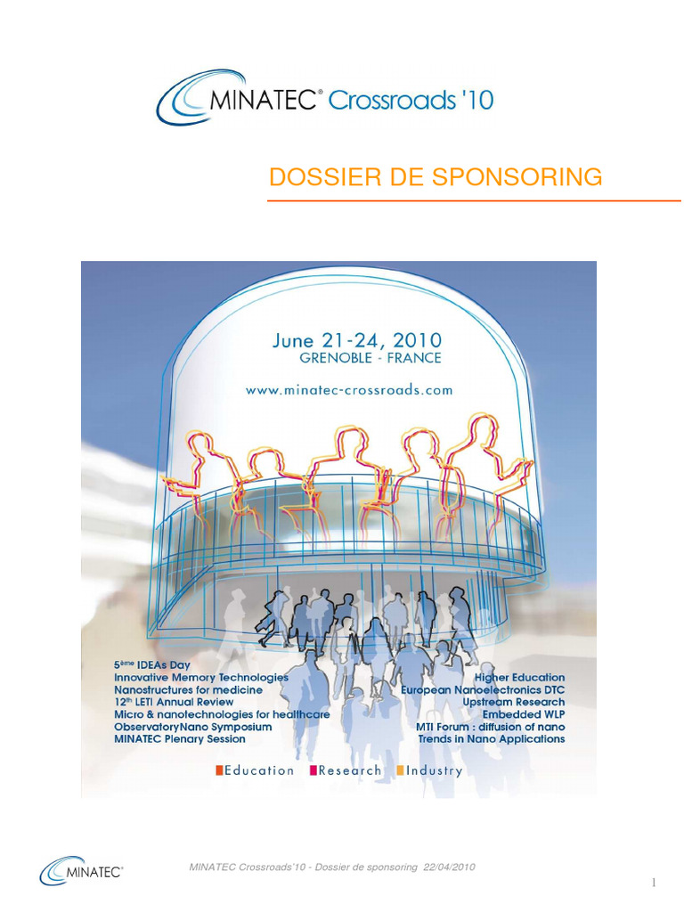 2-Dossier de Sponsoring MINATEC Crossroads'10 | PDF