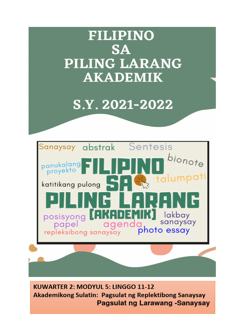 FSPL - AKAD - Q2 Week 11 12 Replektibo at Larawang Sanaysay | PDF
