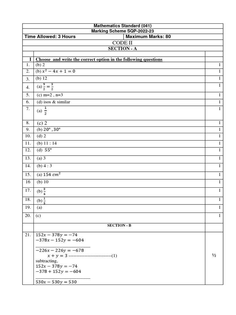 STD.X Maths Standard MS Code 2 | PDF
