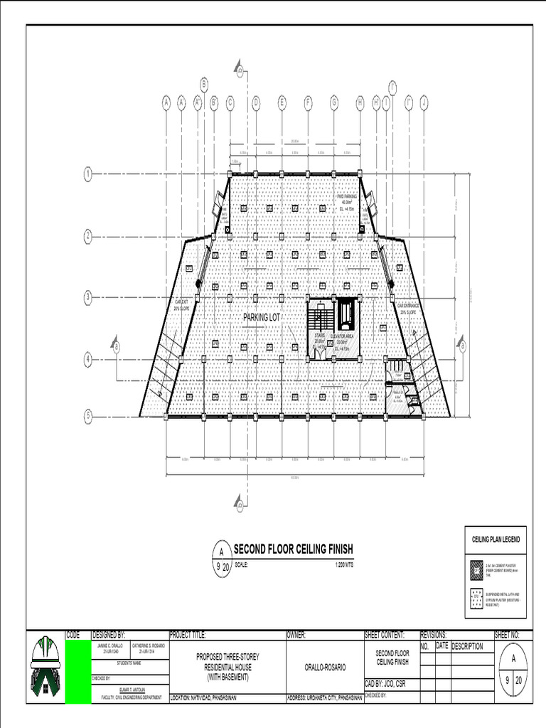 Second Floor Ceiling Finish: B B' C D E F G H H' I I' I'' J A' | PDF ...