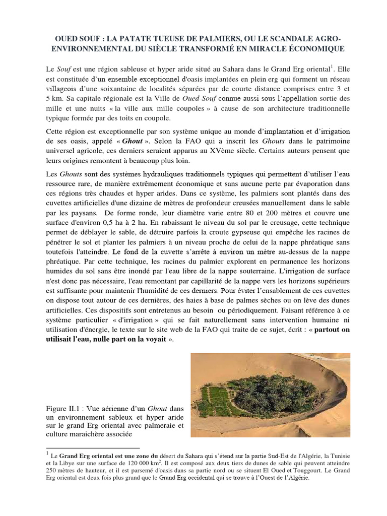 Disparition des Ghouts et Palmiers au Souf | PDF