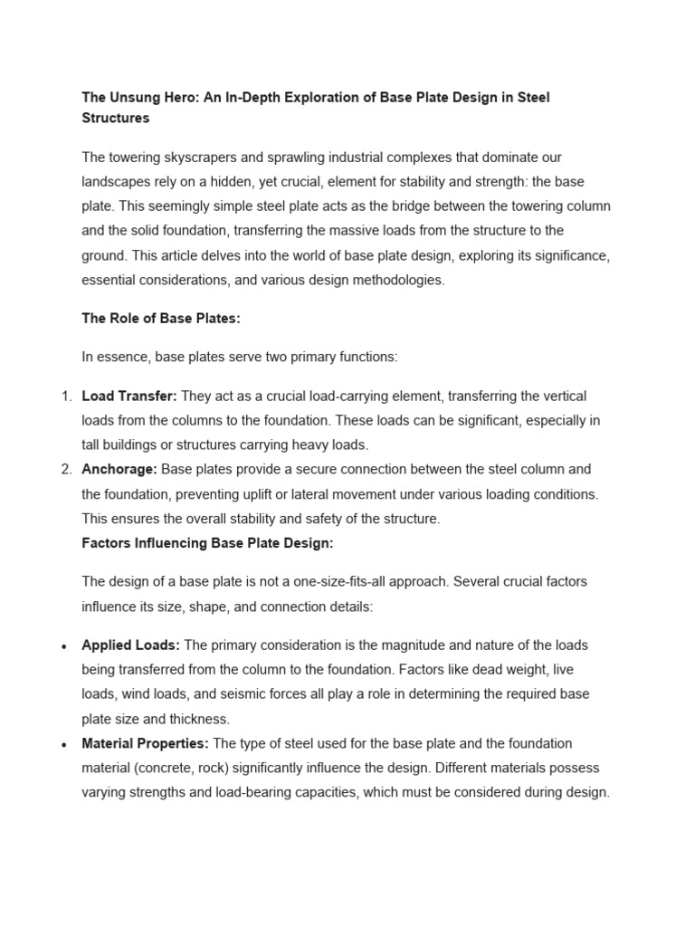 Baseplatedesign | PDF | Physical Sciences | Applied And Interdisciplinary Physics