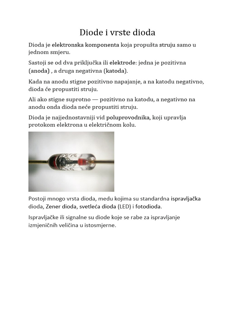 Diode I Vrste Dioda | PDF