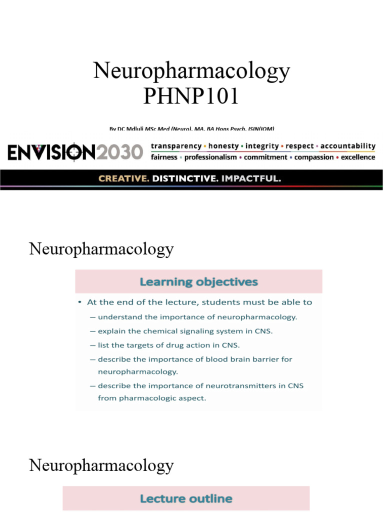 Neuropharmacology Slides 21092023 | PDF | Self-Improvement | Wellness