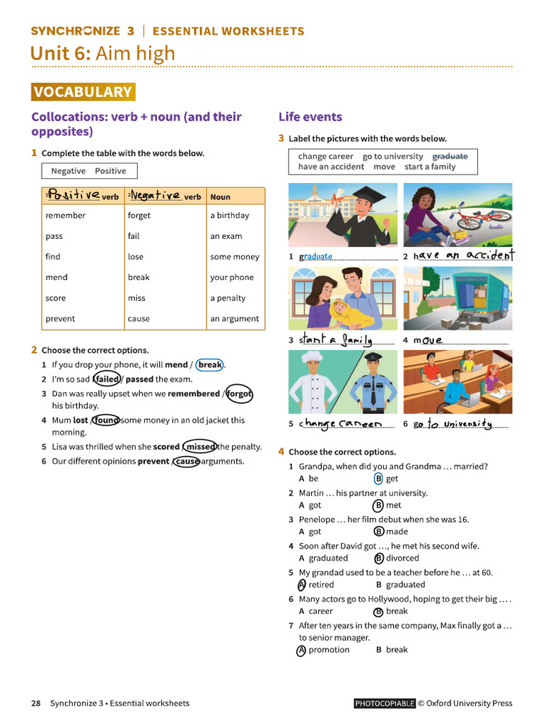 Essential Worksheets 1 - Unit 6 - 3º | PDF