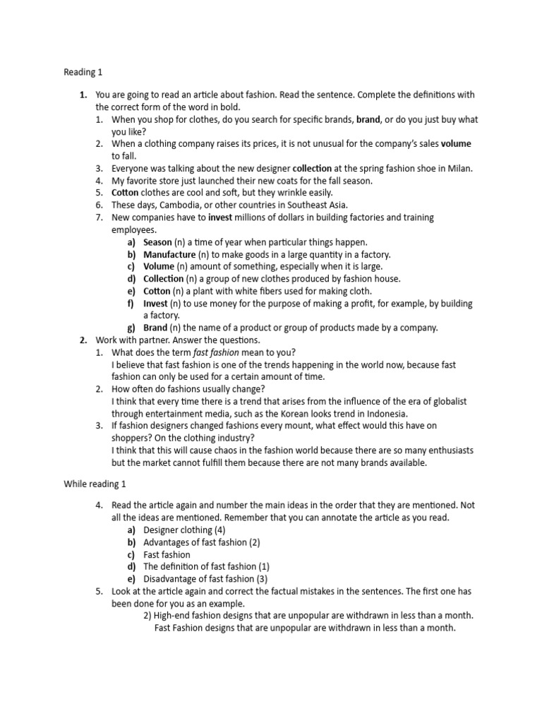 Reading 1 RNW Retina Hendry | PDF | Fashion | Outsourcing