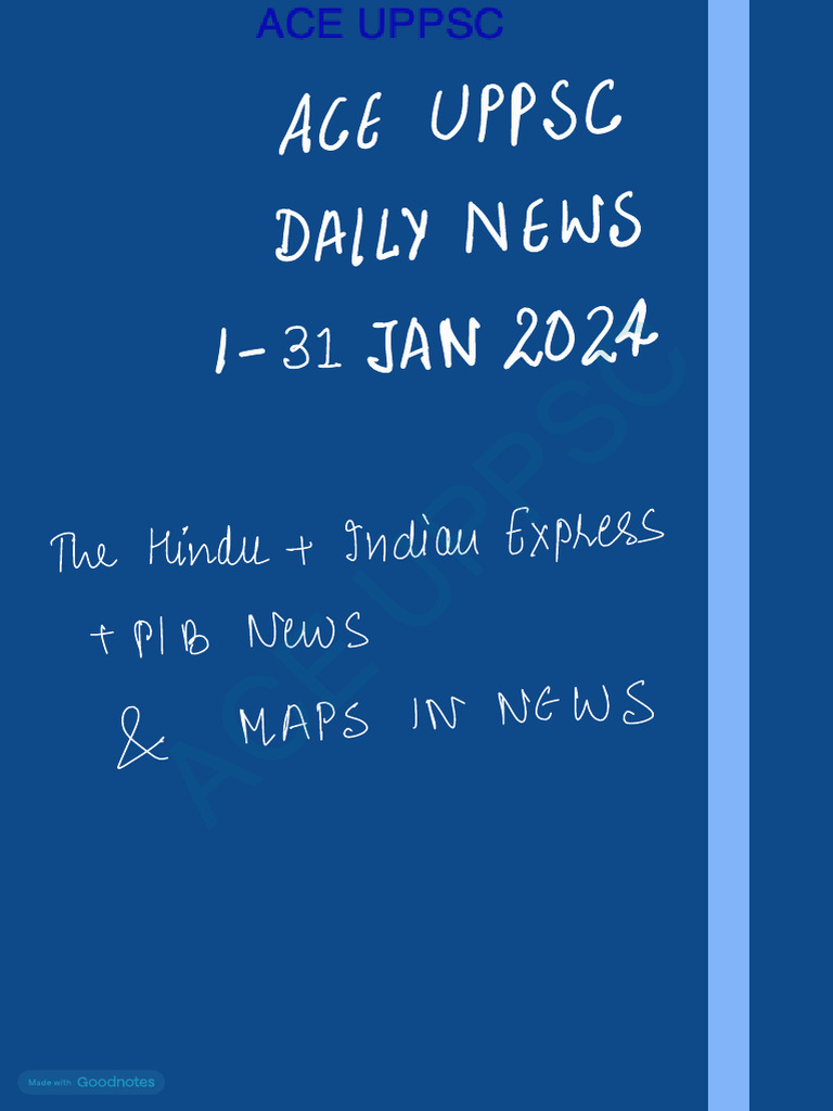 1-31 Jan 2024 Daily News Pib+Newspaper (Ace Uppsc) - 2 | PDF