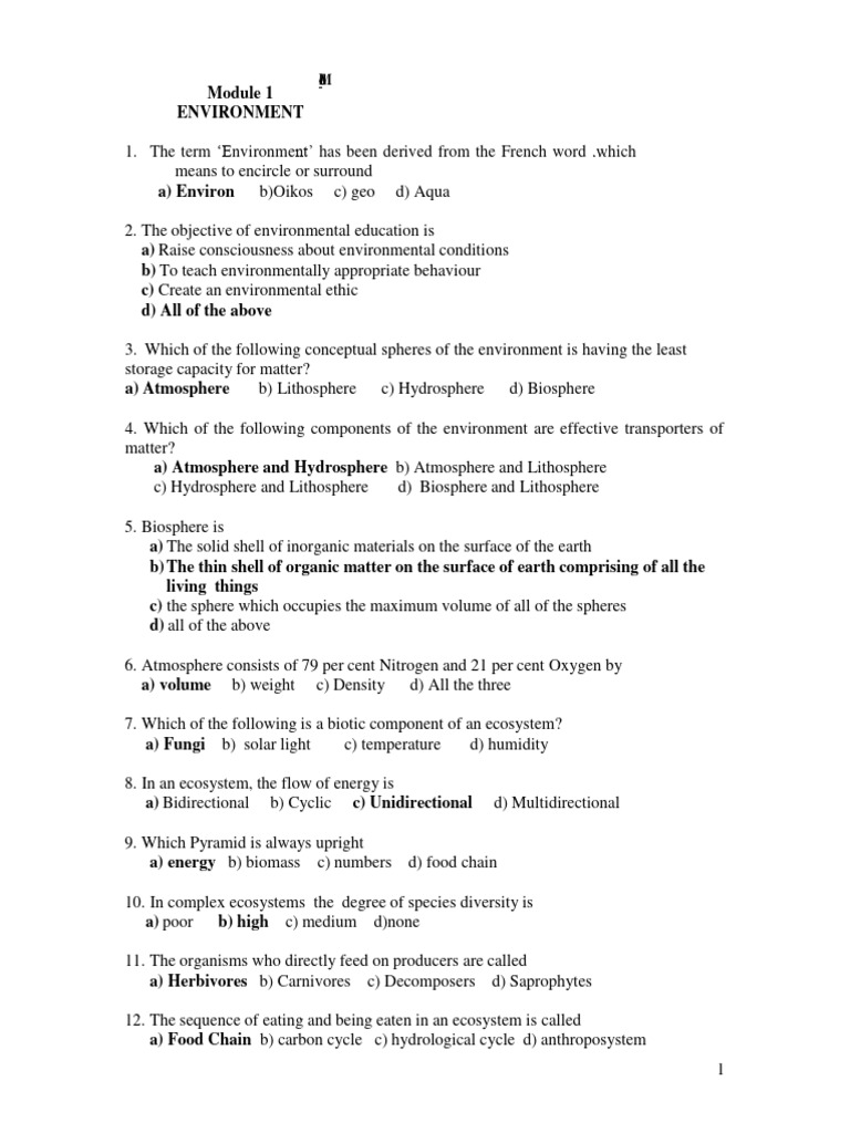 Evs Module 1 | Download Free PDF | Ecosystem | Natural Environment