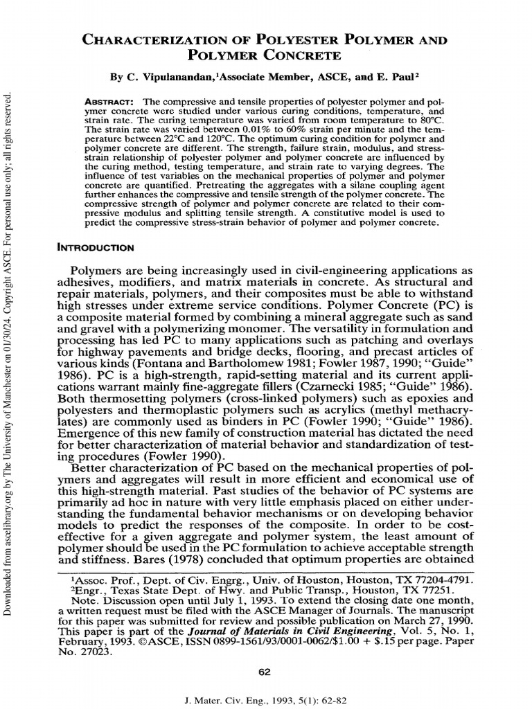 Characterization of Polyester Polymer and Polymer Concrete | PDF ...