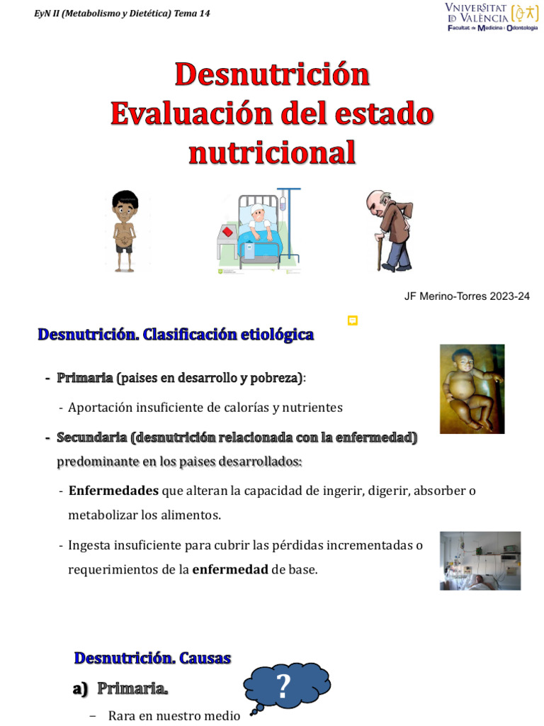 Tema 14 Desnutricion Y Valoracion Nutricional Pdf