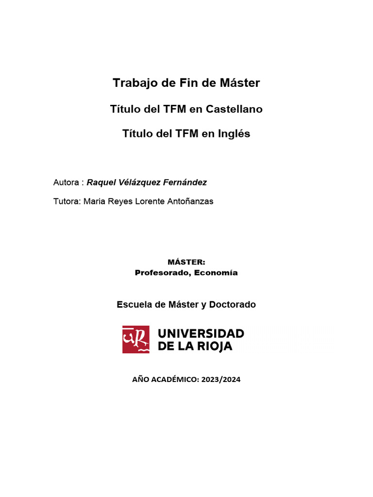 Modelo Portada TFM | PDF