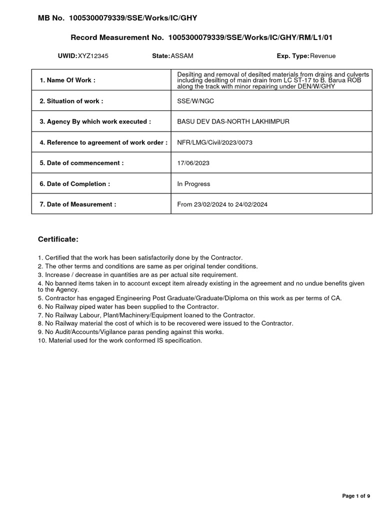 Detailed Measurement Book | PDF | Teaching Methods & Materials