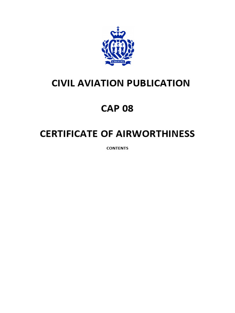 CAP 08 Certificate of Airworthiness Rev 31 | PDF | Federal Aviation ...