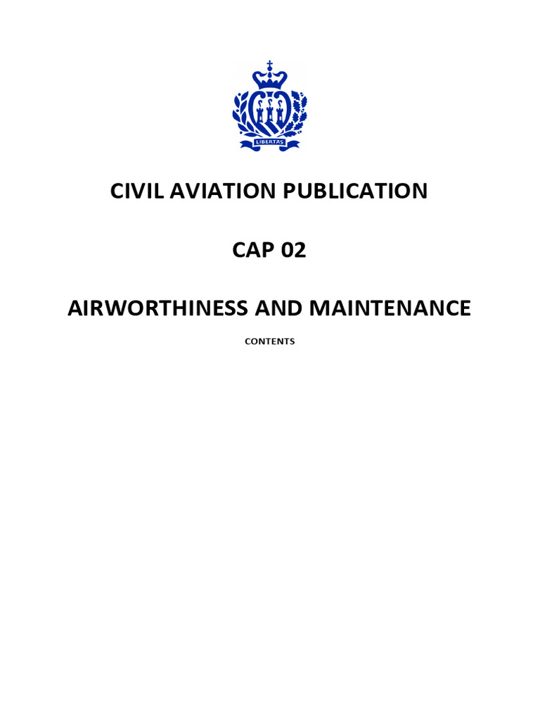 CAP 02 Airworthiness and Maintenance Rev 27 1 | PDF | Technology ...