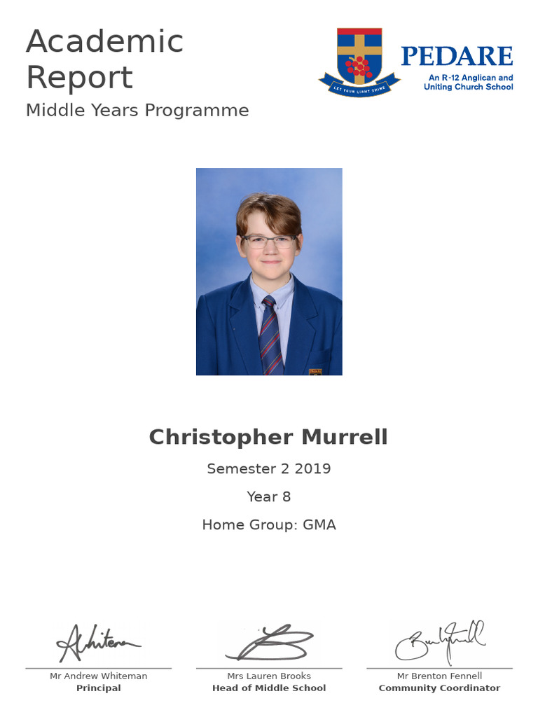 Year 8 MYP Academic Report 2019 | PDF | Science | Learning