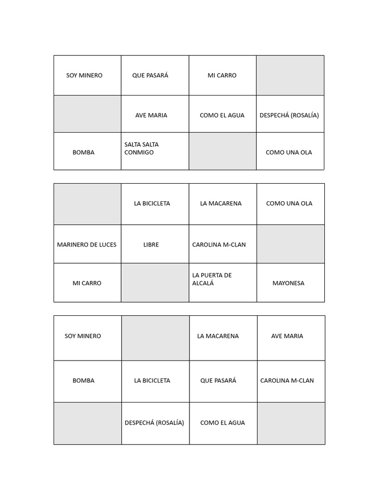 Bingo MUSICAL COMPLETO | PDF