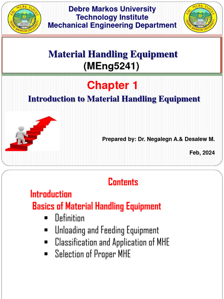 Chapter 1. Material Handling Equipment | PDF | Crane (Machine) | Warehouse