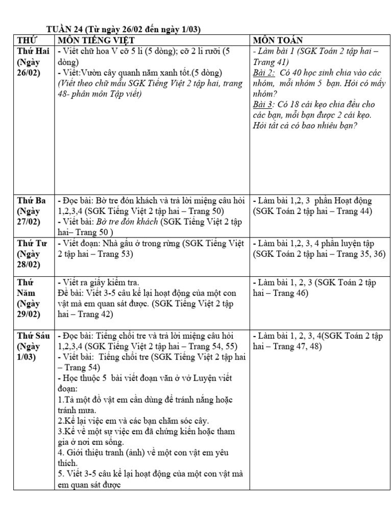 BTVN TUẦN 24 | PDF