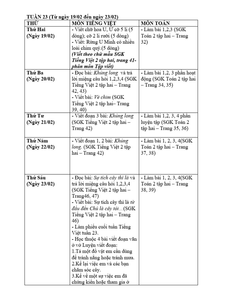 BTVN TUẦN 23 | PDF