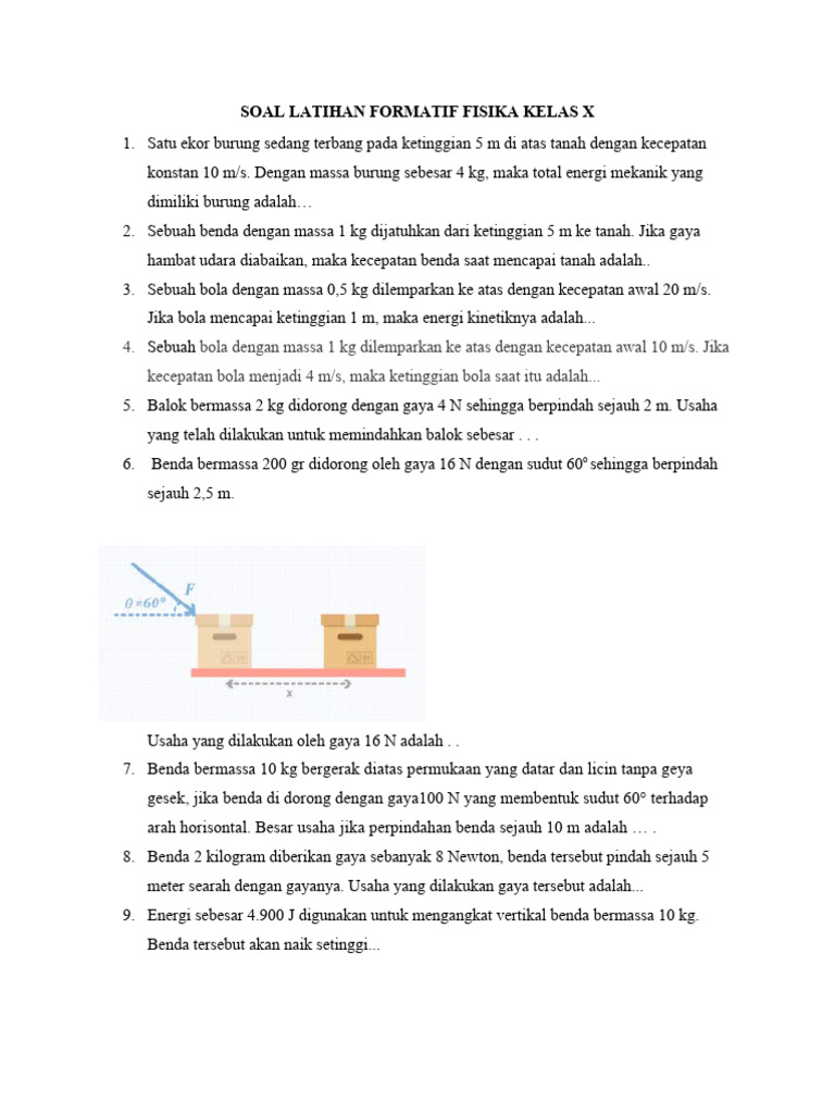 Soal Latihan Formatif Fisika Kelas X | PDF
