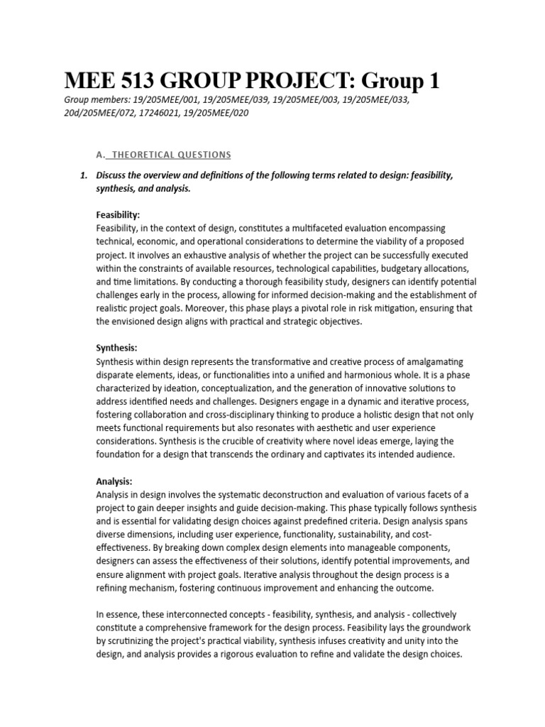 Mee 513 Group Project-1 | PDF