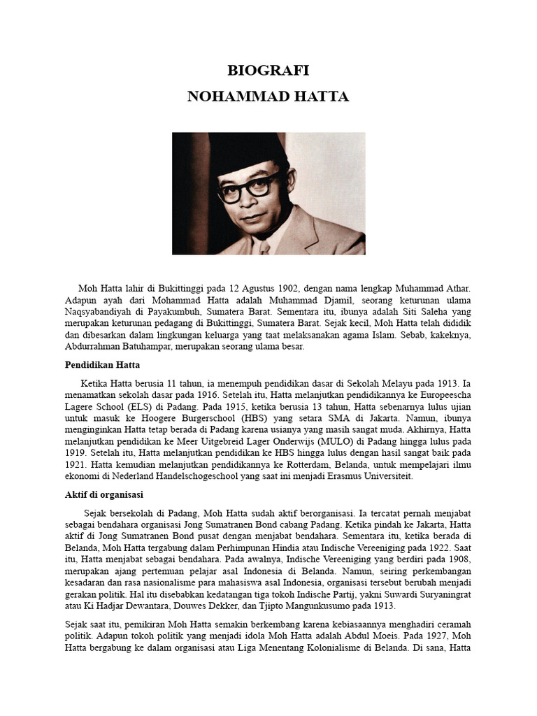 Sejarah Biografi Moh Hatta | PDF