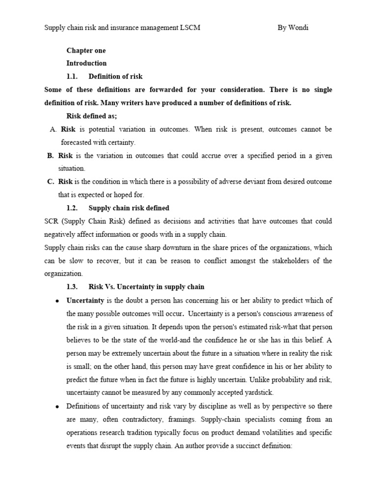 SCRM 1 | PDF | Risk | Insurance