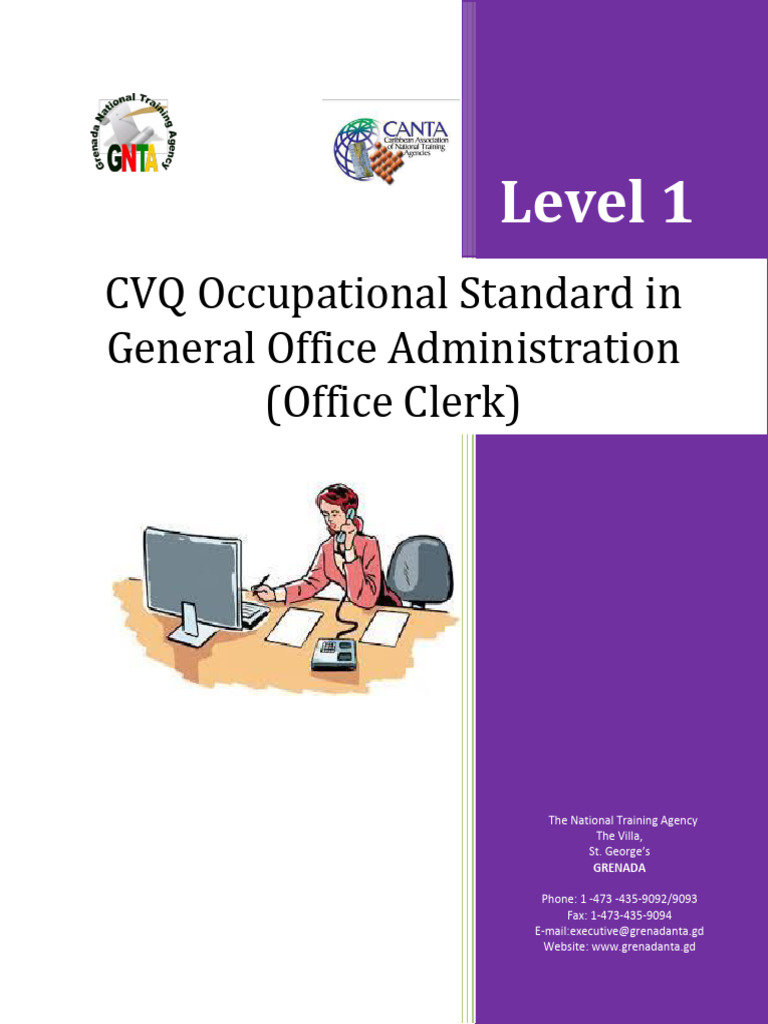 General Office Administration Office Clerk Level 1 CVQ | PDF ...