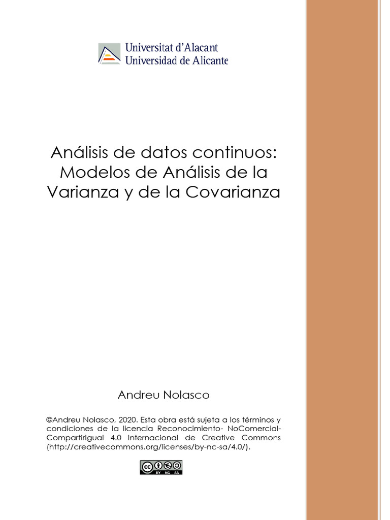 Analisis de Datos Continuos - ANOVA ANCOVA | PDF | Análisis de ...