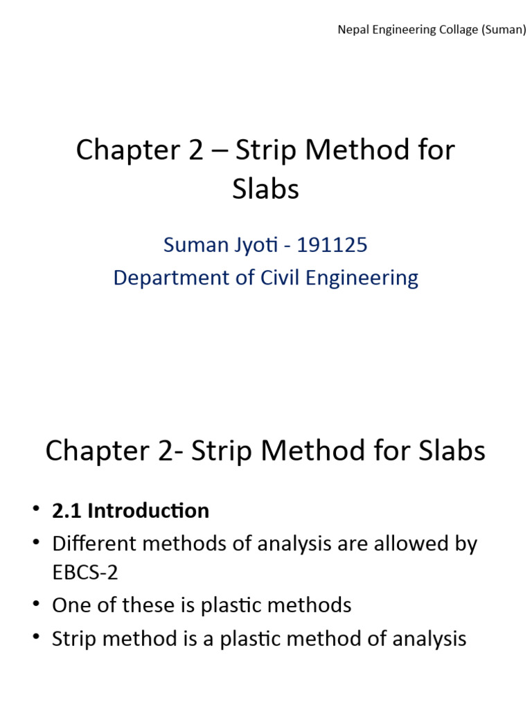 Slab Design-Structural Design by Using Strip Method | PDF | Beam ...