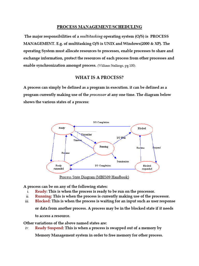 PROCESS MANAGEMENT - Lecture | PDF | Process (Computing) | Scheduling ... PROCESS MANAGEMENT - Lecture | PDF | Process (Computing) | Scheduling ...