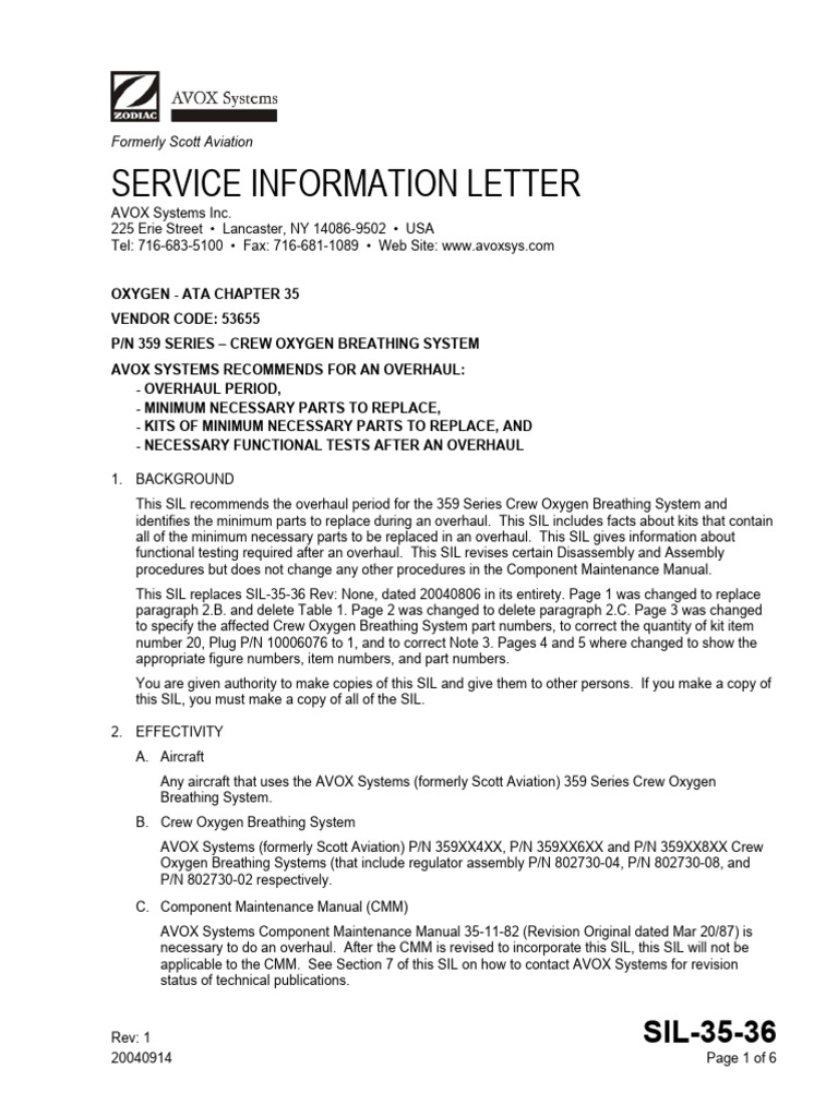 AVOX Oxygen System Overhaul Guidelines | PDF | Nut (Hardware ...