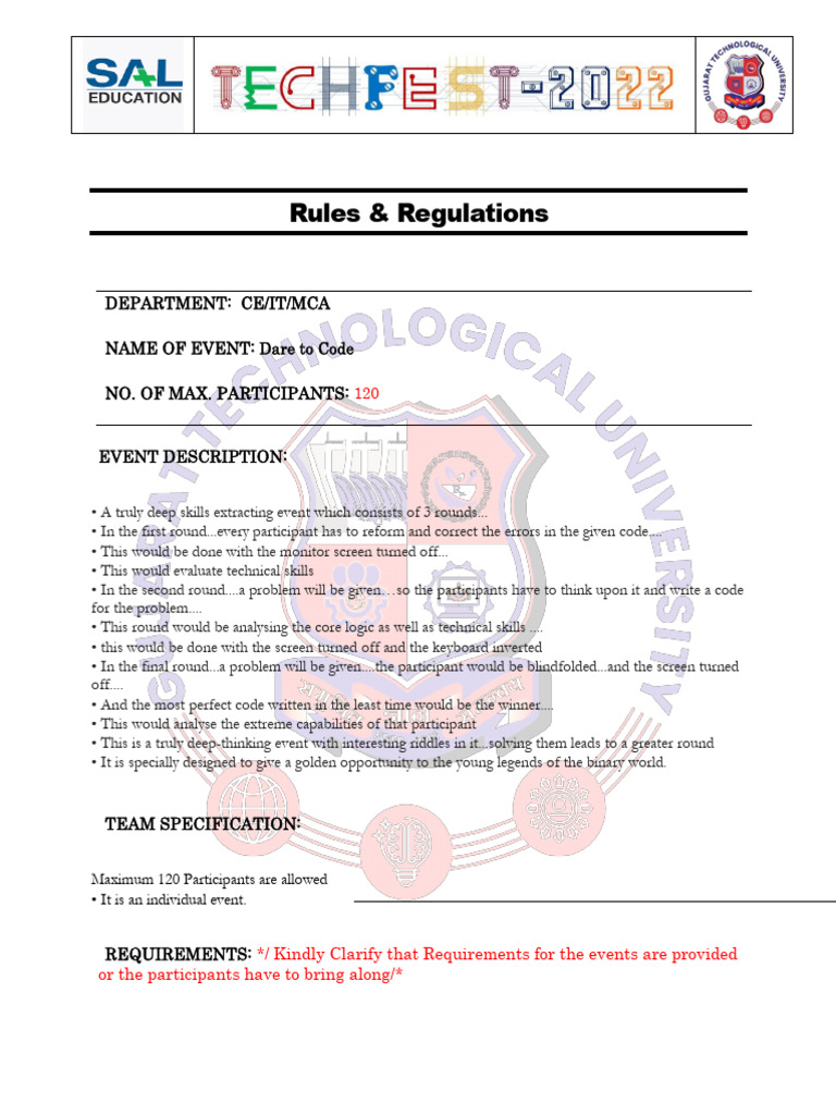 Dare To Code | PDF | Computer Engineering | Computer Programming