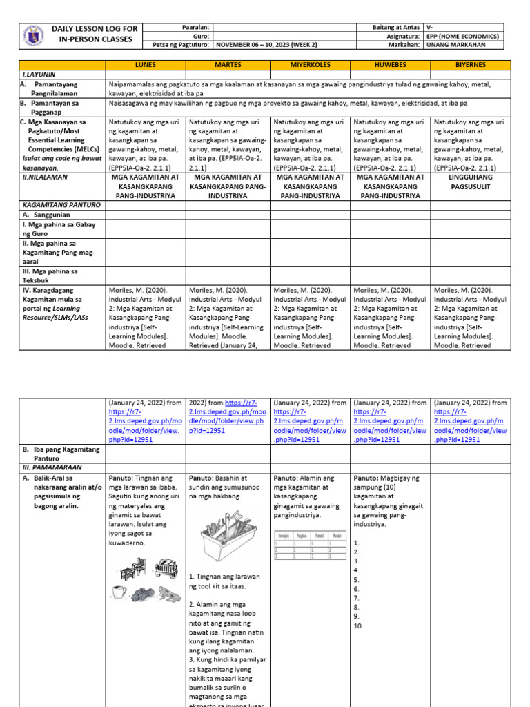 DLL EPP-IA (MELCs) W2 | PDF
