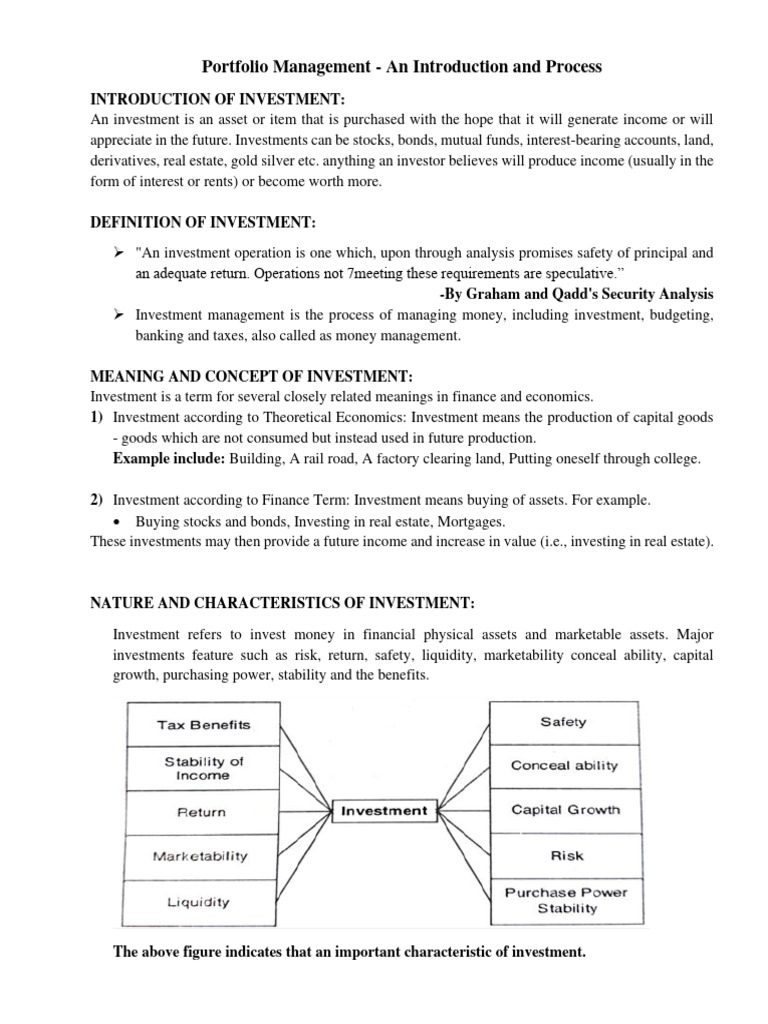 Chapter-1 Portfolio Management Intro | PDF | Investing | Investment Fund
