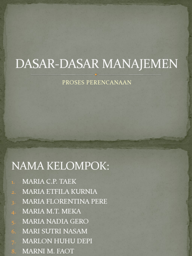 Proses Perencanaan PPT Kel. 4 - 083255 | PDF