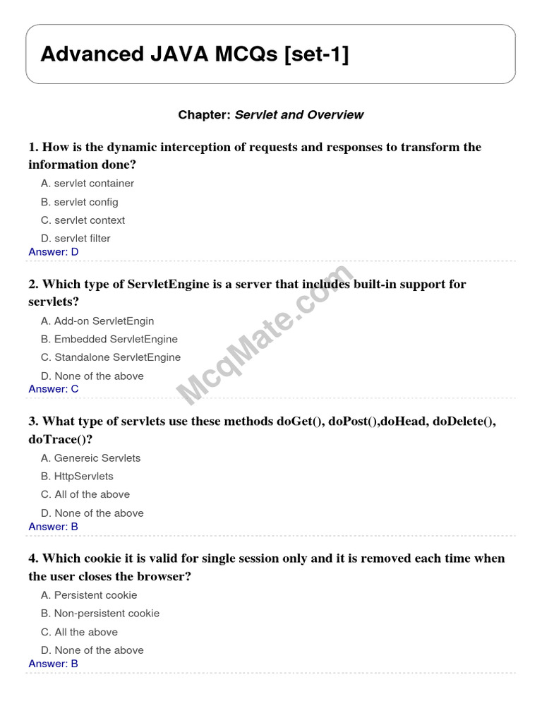 Servlet and Overview Set 1 | PDF Servlet and Overview Set 1 | PDF
