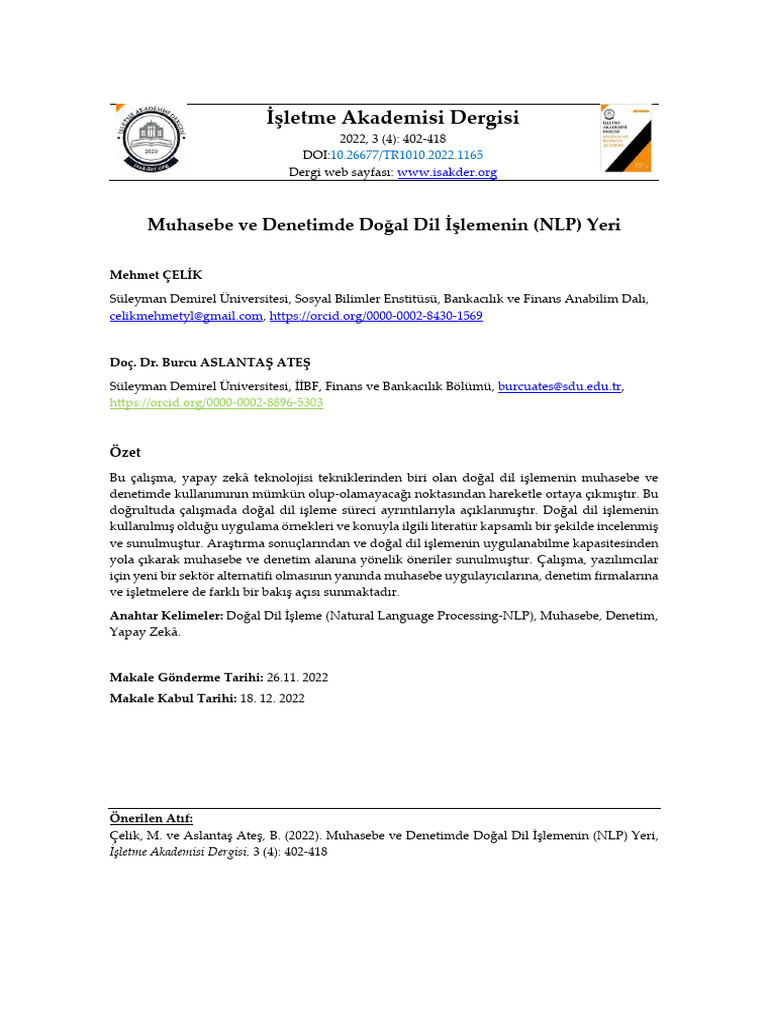 Vol.3 Issue.4 Article03 Mehmet Celik 22 Aralk Duzenleme | PDF