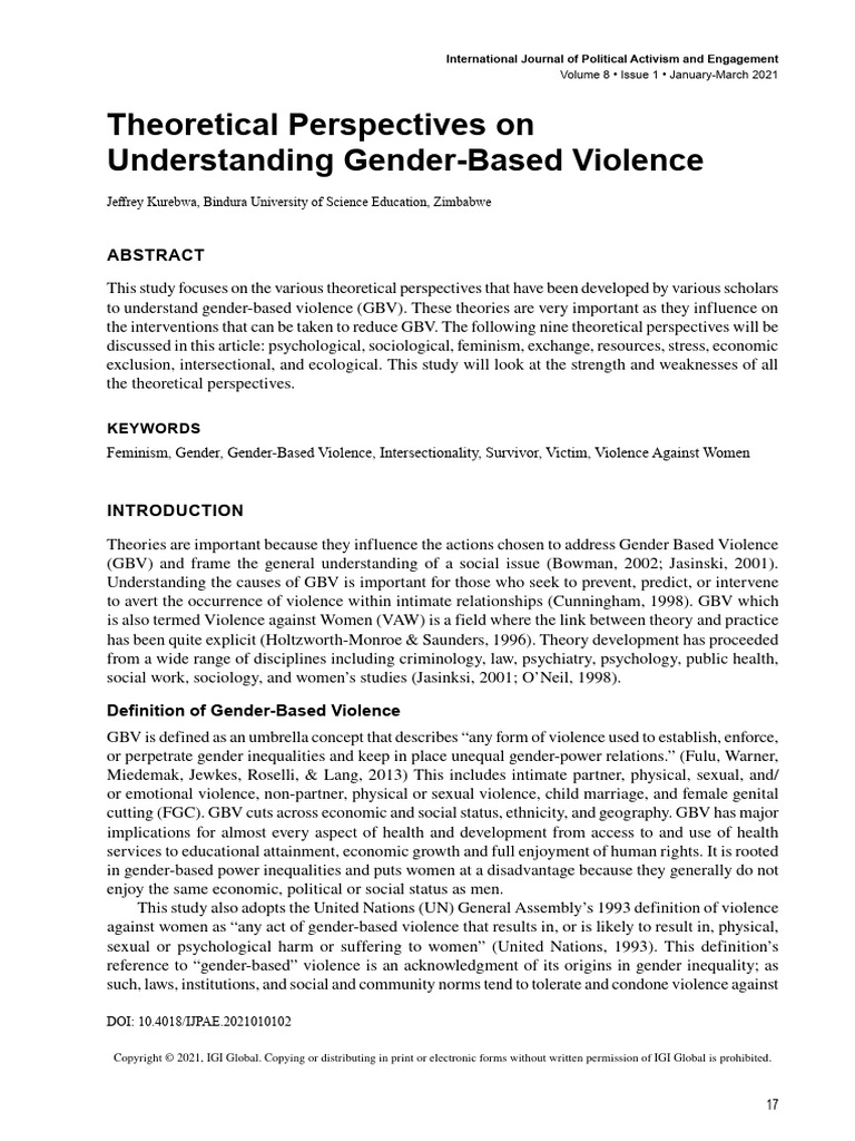 Theoretical Perspectives On Understandin | PDF | Intersectionality | Violence