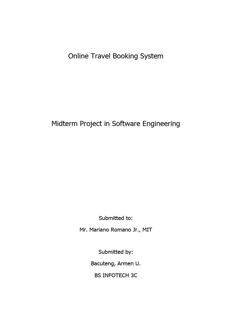 Online Travel Booking System | PDF