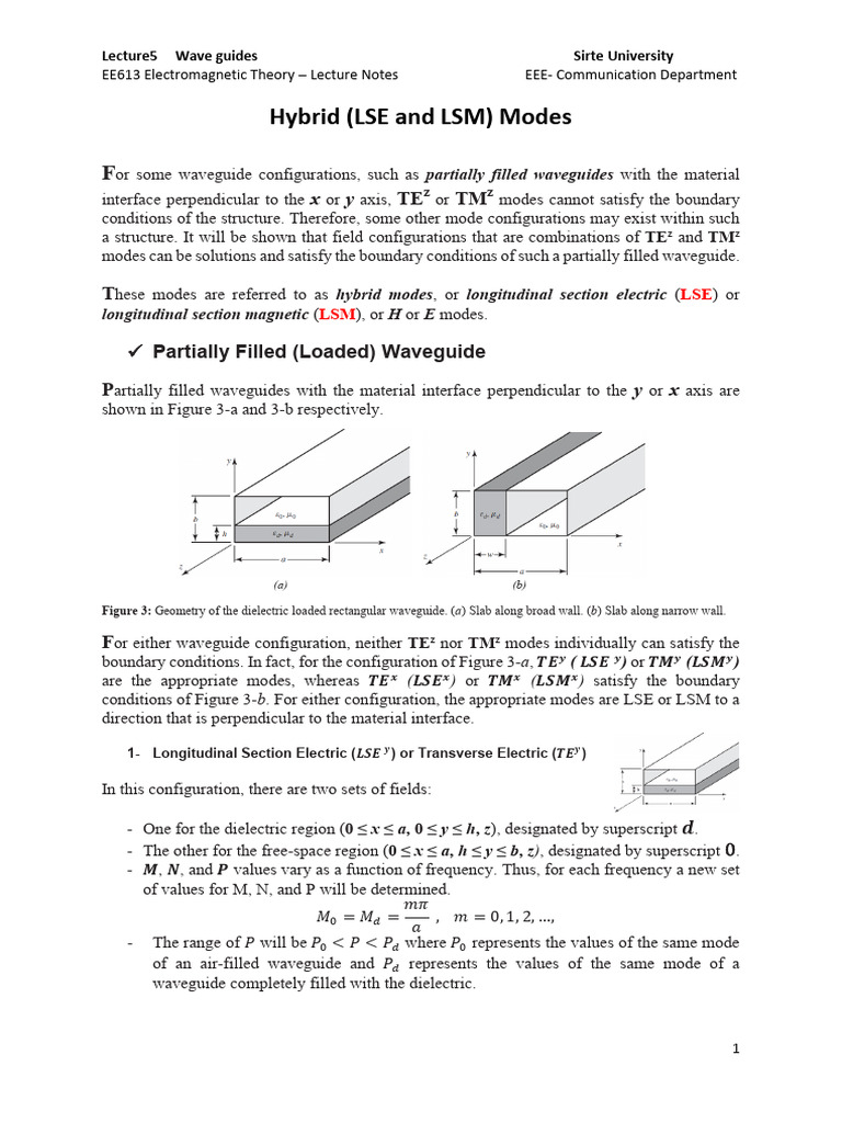 Lecture 5 | PDF | Waveguide | Waves